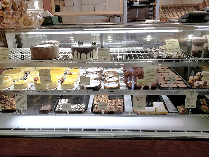 Sweet temptation behind glass &ndash; a display case showcasing cakes and pastries that make special occasions truly extraordinary.