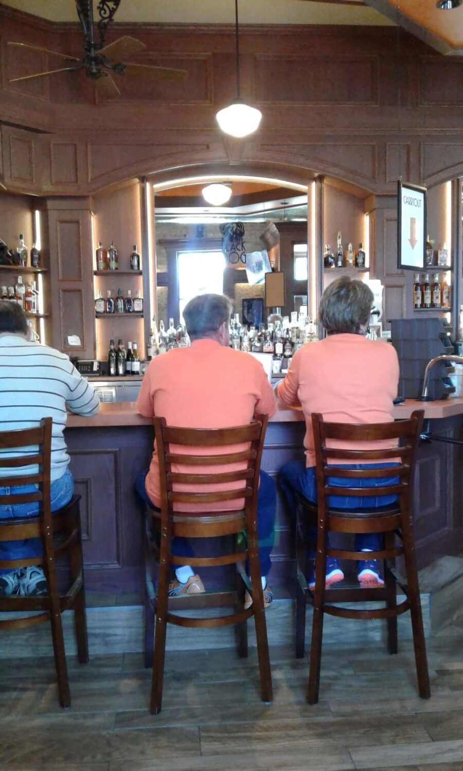 The bar at Black Dog offers craft beers and spirits, perfect for washing down baskets of the Midwest's finest sweet potato fries.