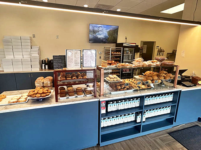 The counter at Boosalis &ndash; where pastry dreams come true and difficult decisions must be made about which delights to take home.