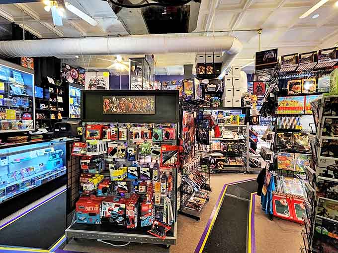Every corner reveals another treasure trove of gaming accessories and collectibles that would make any comic enthusiast's heart race.
