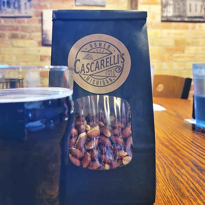 Complimentary peanuts in branded packaging &ndash; a small touch that shows Cascarelli's attention to detail extends beyond just their legendary pizzas.