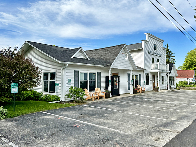 White clapboard perfection houses modern amenities behind historic facades, preserving Ephraim's timeless architectural character.