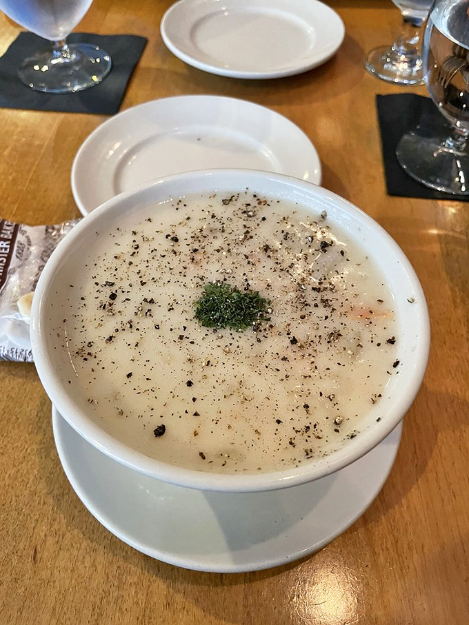 Chowder power! This creamy concoction is so hearty, it could probably pull a lobster boat. Spoon at the ready!