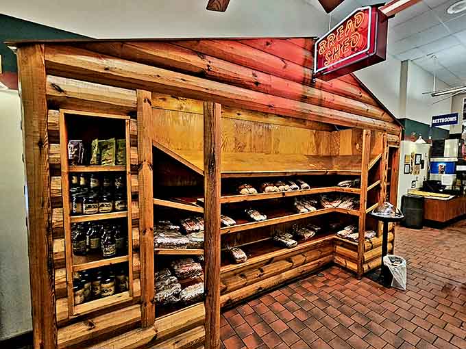A rustic bread shed stocked with fresh loaves, because apparently this place decided mediocrity just wasn't an option.