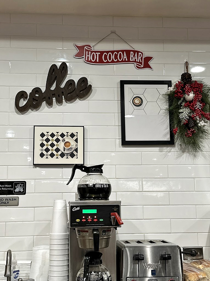 Where morning magic begins&mdash;a coffee station that promises to turn zombies into humans.