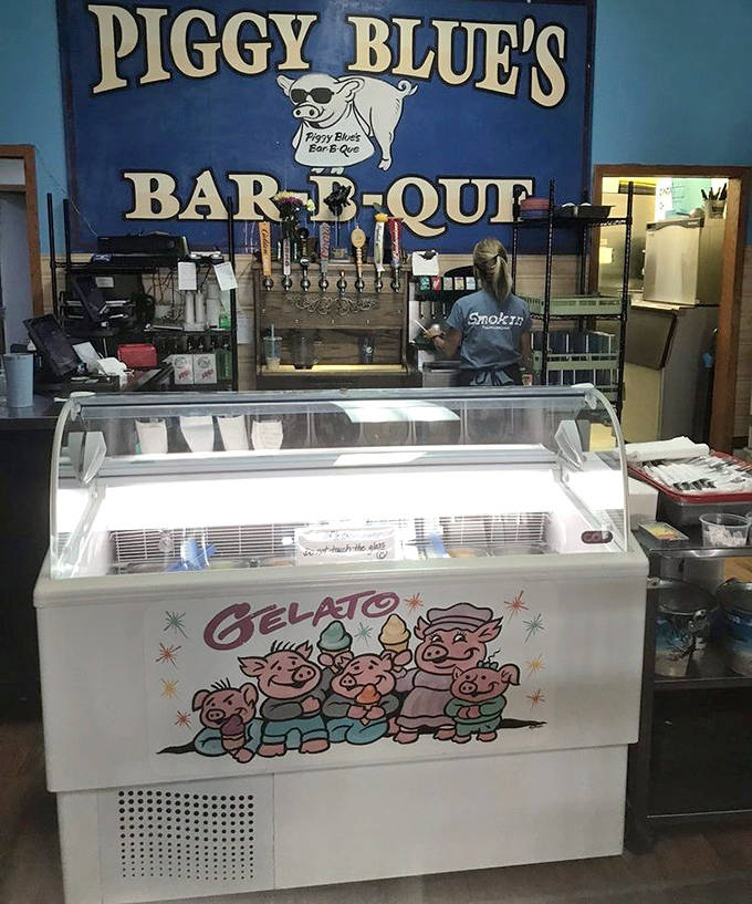 Where the magic happens &ndash; the counter where smoke-kissed meats are sliced, chopped, and served with practiced precision.
