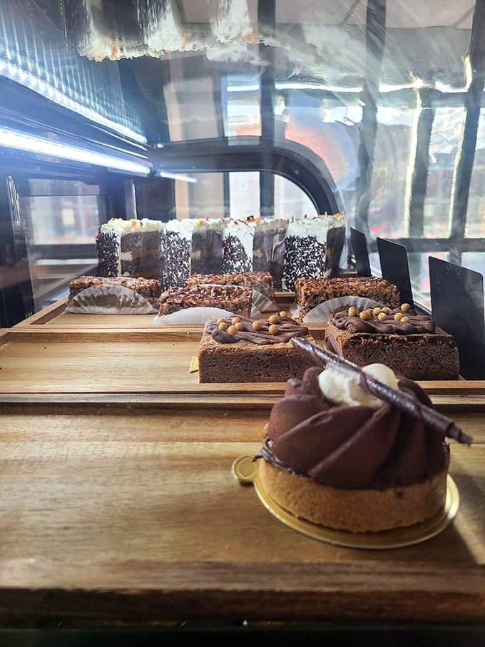 The dessert display tempts you with sweet possibilities, making the case for why breakfast dessert should absolutely be a thing.