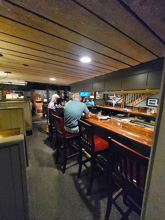 The bar area &ndash; where locals gather to debate important matters like whether to order another round or just move straight to dessert.