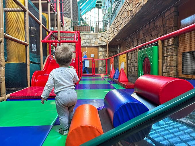 The toddler zone keeps little ones safely separated from bigger kids who haven't yet mastered the concept of watching where they're running.