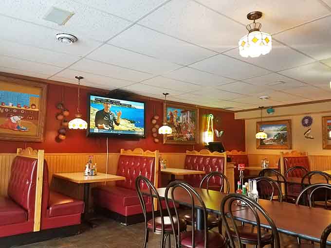 The spacious dining area accommodates everyone from solo diners to large family gatherings without feeling cramped or chaotic.