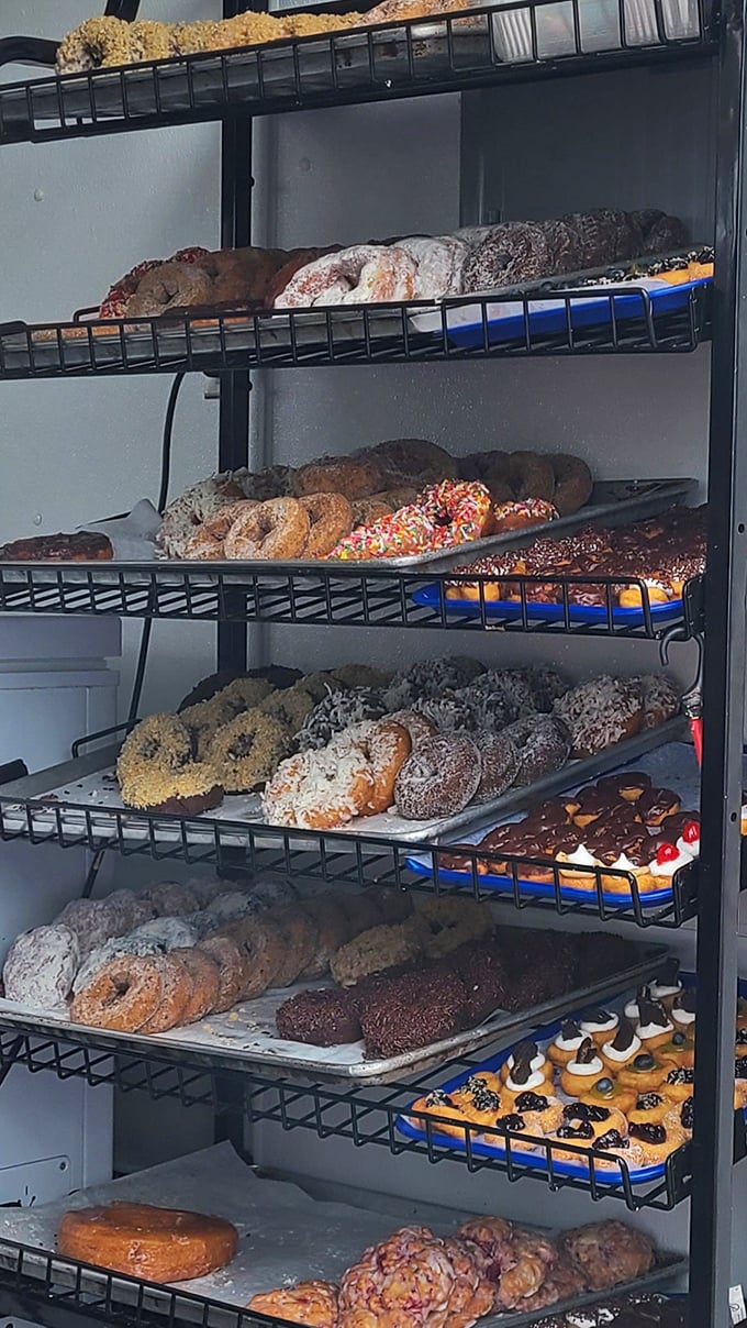 The donut display case is a temptation that makes choosing just one flavor feel like Sophie's Choice for your sweet tooth.