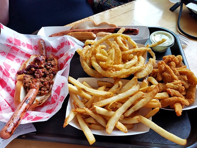 Crispy, golden, and utterly irresistible! These fries and onion rings are the supporting actors that steal the show.