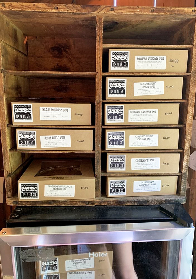 Boxed treasures await their forever homes. Each labeled pie represents hours of handcrafted perfection and someone's imminent happiness.