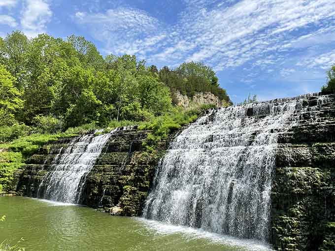 Thunder Bay Falls does that thing where water and limestone create magic, and autumn foliage provides the perfect frame.