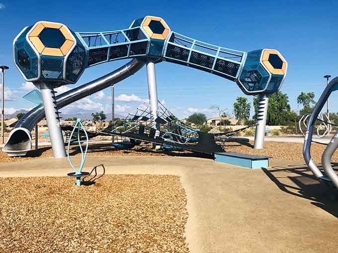 The incredible geometric creation stands as proof that playgrounds can be both functional and genuinely beautiful pieces of public art.