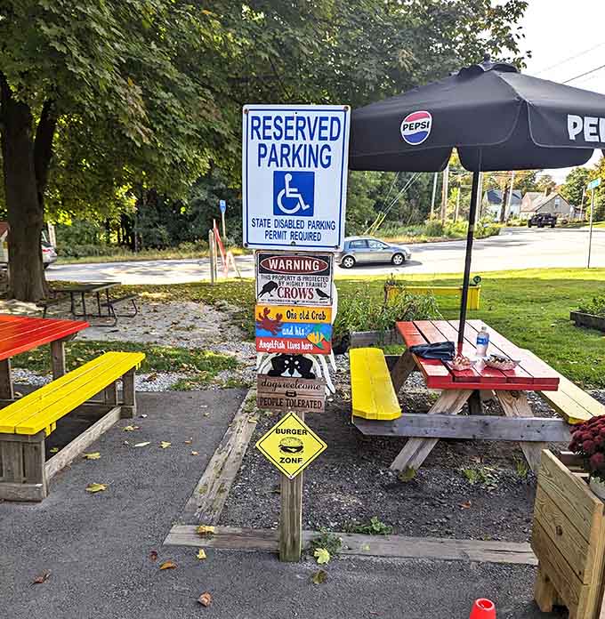 Every good roadside stand needs personality, and these quirky signs deliver charm by the bucketful along with helpful dining guidance.