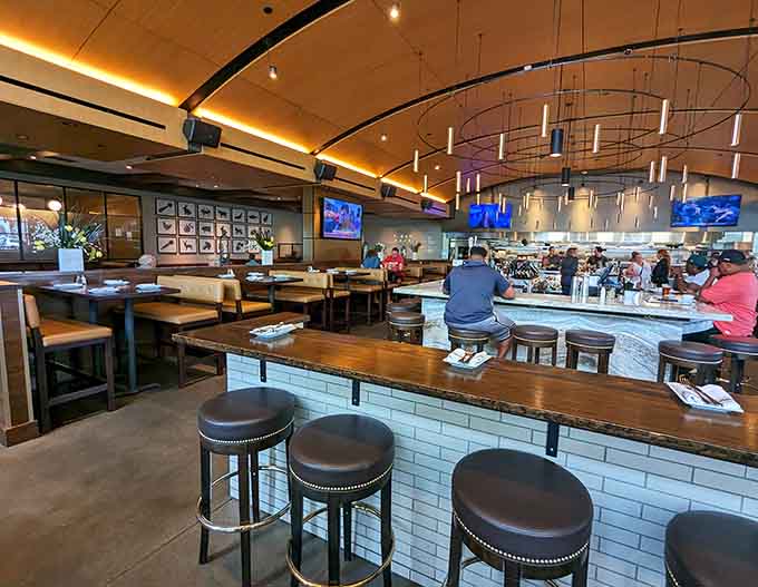 Another angle of the sophisticated interior where contemporary design creates the perfect backdrop for exceptional dining experiences.