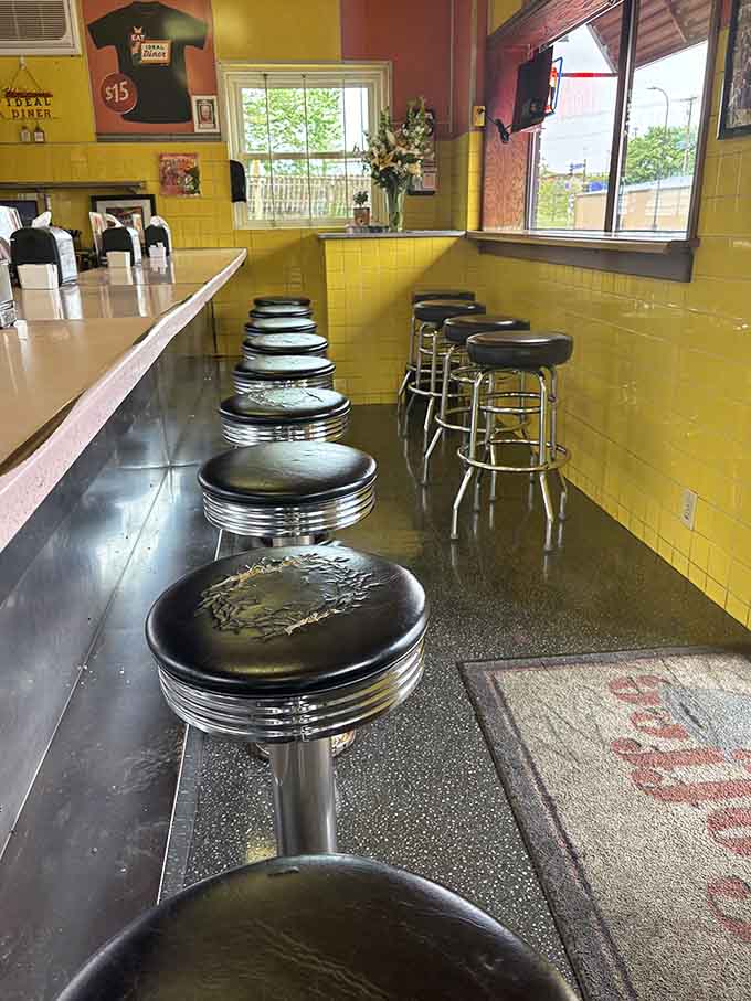 Those chrome-trimmed stools have supported decades of happy diners, each one a front-row seat to the greatest breakfast show in Minneapolis.