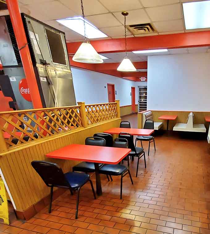 Booth seating that's witnessed more satisfied sighs and happy food comas than a Thanksgiving dinner table ever could dream of.