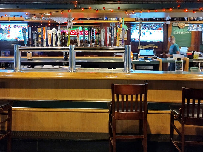 The well-stocked bar with its impressive tap selection promises the perfect beverage pairing for whatever culinary adventure you're embarking on.