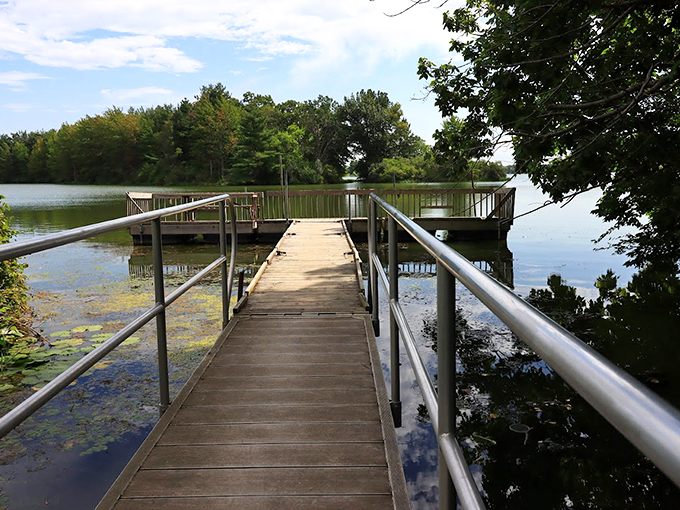 This wooden walkway leads to adventure, or at least to some excellent fishing spots and sunset views.