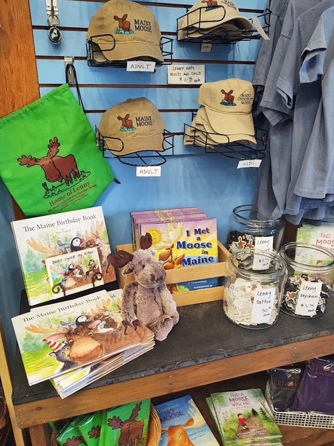 Take home a piece of the Lenny experience with merchandise that celebrates Maine's most famous chocolate moose.