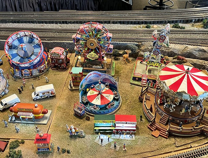 It's a small world after all! This miniature fairground is more detailed than my weekend plans—and probably more exciting too.