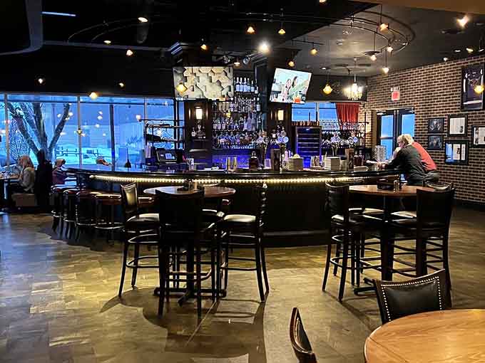 The bar at Number 4 invites you to settle in for expertly crafted cocktails in a space that's both sophisticated and welcoming.