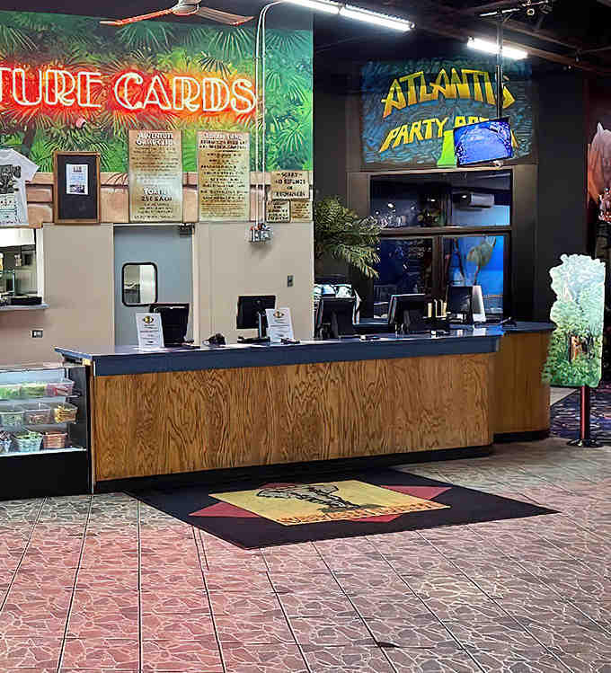 Safari Land's payment counter serves as command central for fun distribution, where friendly staff help navigate the options for maximum enjoyment.