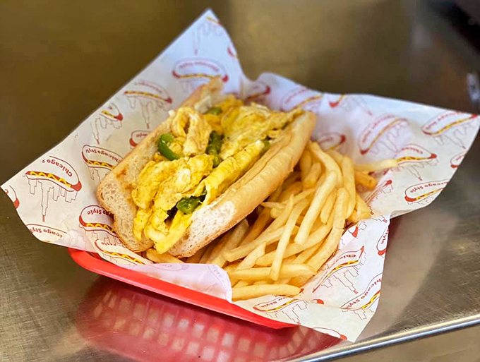 Breakfast meets lunch in this handheld wonder. It's the sandwich equivalent of staying up past your bedtime &ndash; rebellious and satisfying.