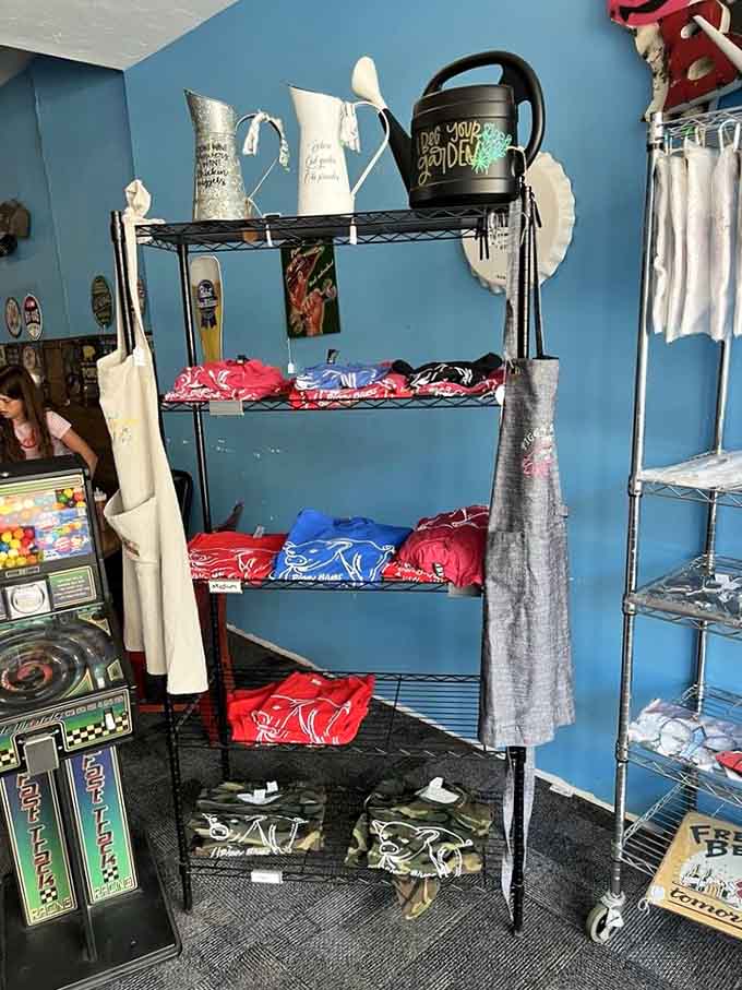 Take home a t-shirt or hat to prove you've joined the ranks of Piggy Blue's faithful followers and barbecue enthusiasts.