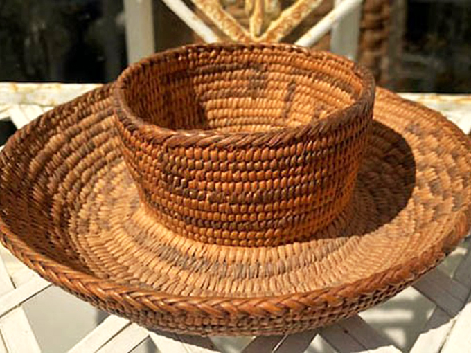 A beautifully preserved woven basket shows the timeless appeal of handcrafted rattan work.