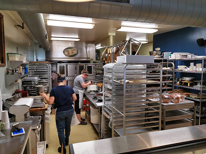 The working bakery kitchen is where flour, butter, and skill combine to create the carb-based miracles that keep people coming back for more daily.