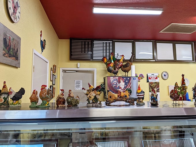 More roosters stand guard over the kitchen, where magic happens daily in the form of hand-rolled tamales and slow-simmered sauces.
