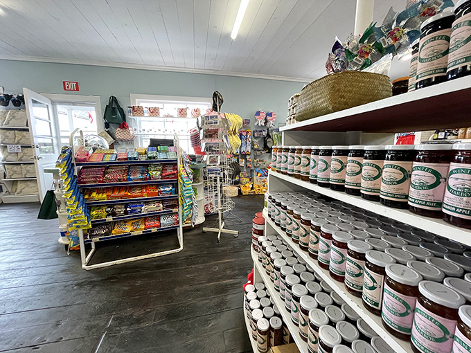 Shelves stocked with essentials and treats create the classic Maine general store experience that's increasingly rare today.