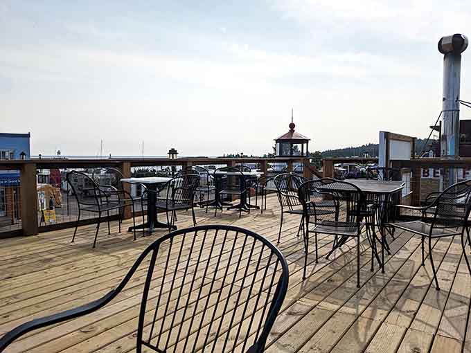 Rooftop seating offers elevated views of Lake Superior and your custard, making everything taste even better somehow.