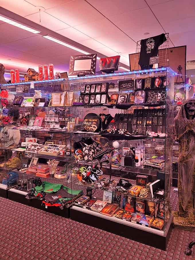 Every available surface holds another piece of horror history, making this store a museum where everything's actually for sale.