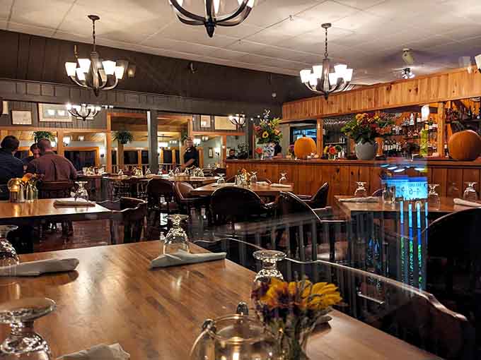 The dining room's warm ambiance makes every meal feel like a special occasion, even on random Tuesdays.