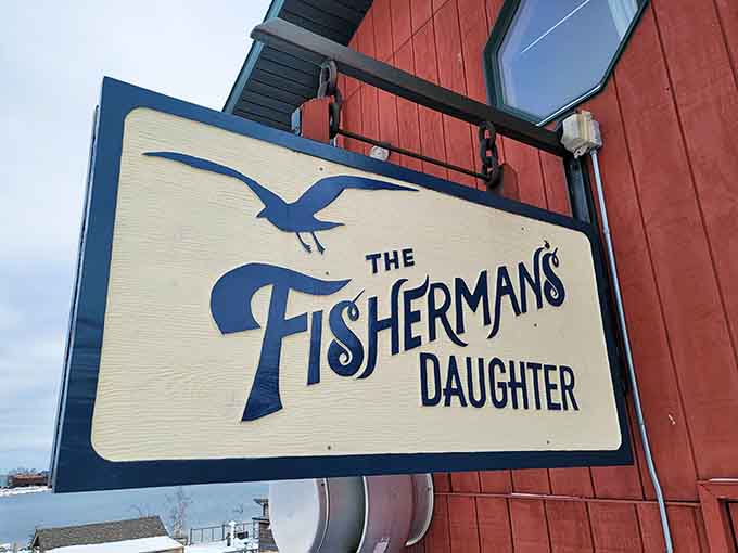 The charming seagull logo on the sign perfectly captures the maritime spirit of this beloved North Shore dining destination.