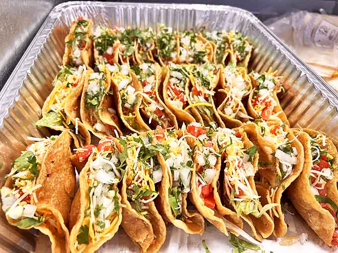 A tray of tacos ready for delivery or pickup proves that Jose's Tacos feeds crowds as expertly as individuals.