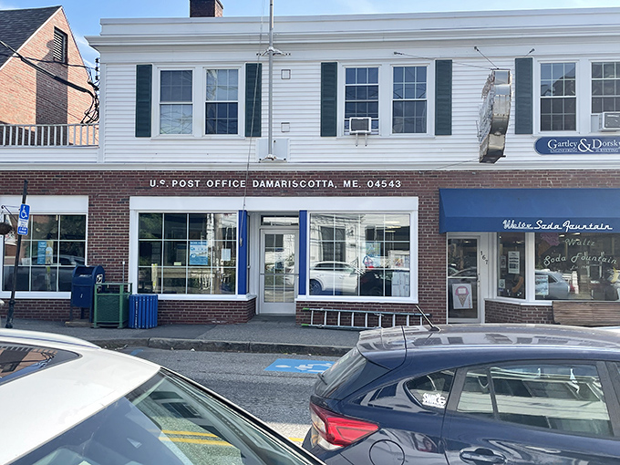 The Damariscotta Post Office &ndash; where mail moves at the same unhurried pace as everything else in this charming town.
