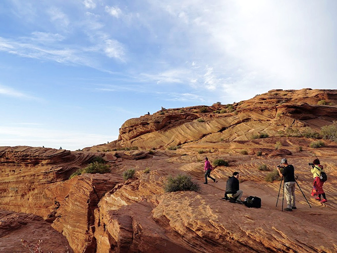 Amateur geologists and photographers alike find fascination in the layered sandstone, each stripe telling millions of years of Earth's story.