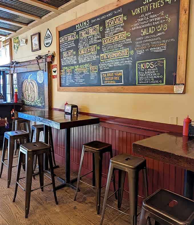 High-top seating and chalkboard specials make this the kind of spot where casual dining reaches its full potential.