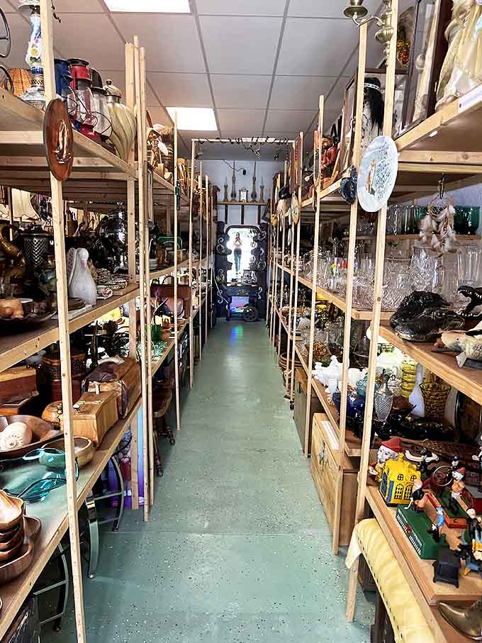 Narrow aisles lined with treasures create the perfect environment for serious treasure hunters who don't mind a little adventure.