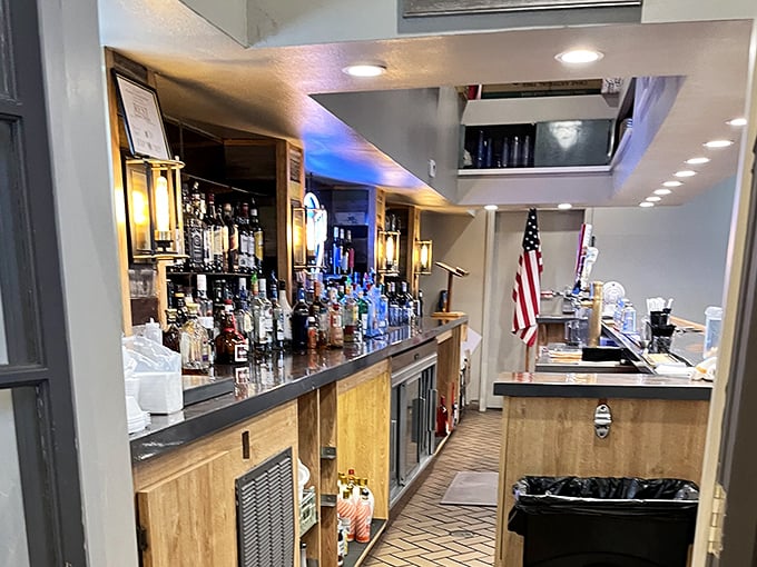 The well-stocked bar suggests that Calico's knows how to keep spirits high well beyond breakfast hours.