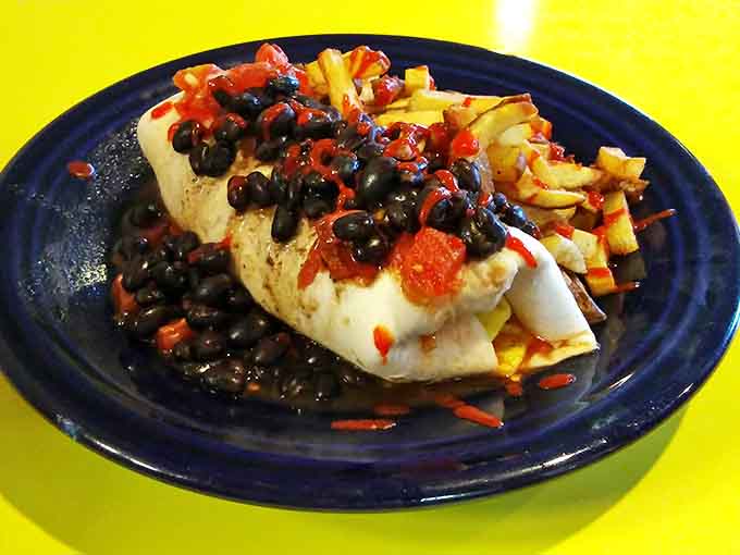 A colorful morning package wrapped in a flour tortilla &ndash; proof that breakfast doesn't always need maple syrup to be magnificent.