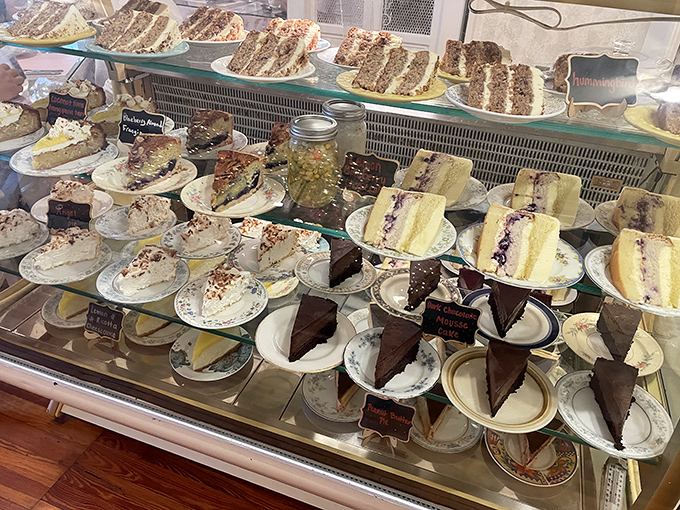 The dessert case &ndash; a glass-fronted temple of temptation where towering layer cakes and perfect pastries compete for your affection.