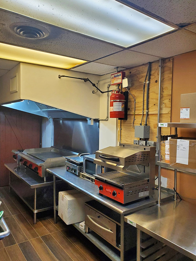 Cooking area: The bagel battlefield – where culinary magic happens with military precision. Simple equipment producing extraordinary results.