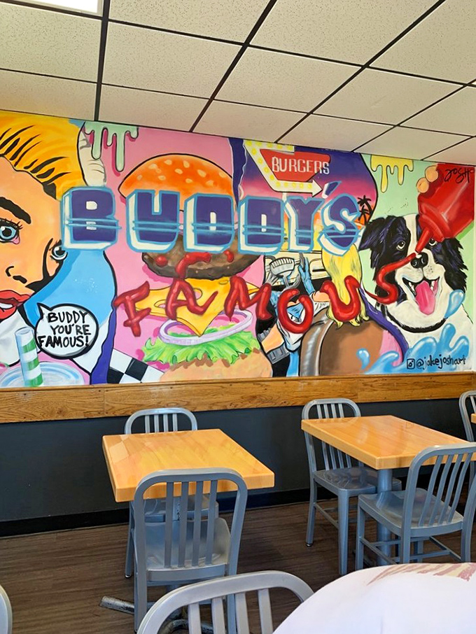 The dining area balances retro charm with modern comfort, creating the perfect backdrop for serious milkshake appreciation sessions.