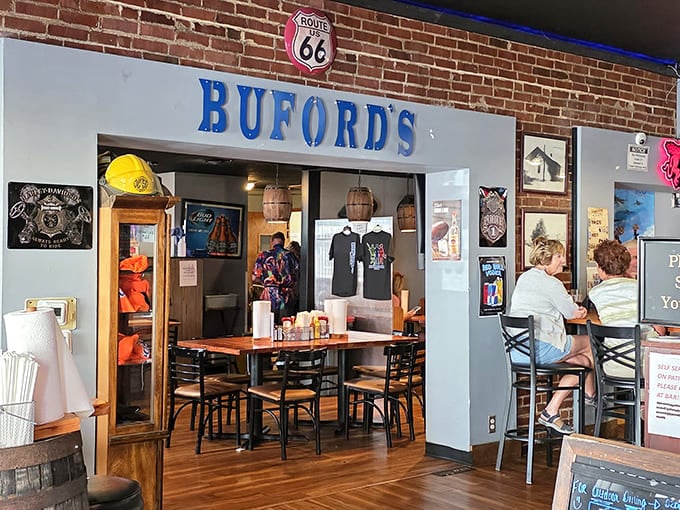 BUFORD'S announces itself proudly against exposed brick &ndash; the gateway to tenderloin territory for those in the know.